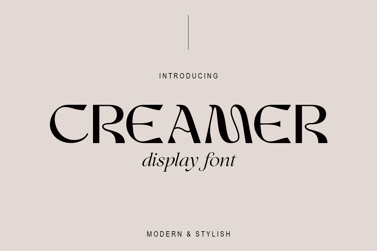 Creamer | Display Font, a Serif Font by Muntab_Art