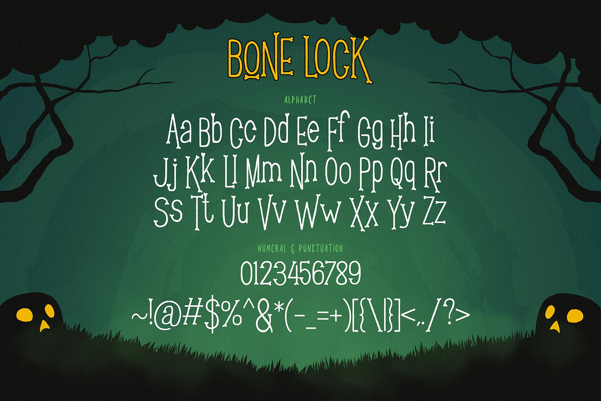 Bone Lock Halloween Font, a Script Font by alit design