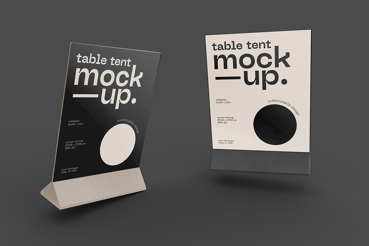 Table Tent and Sign Mockup Set