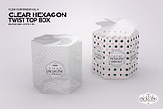 Clear Hexagon Twist Top Box Mockup, a Cups & Container Mockup by INCDesign