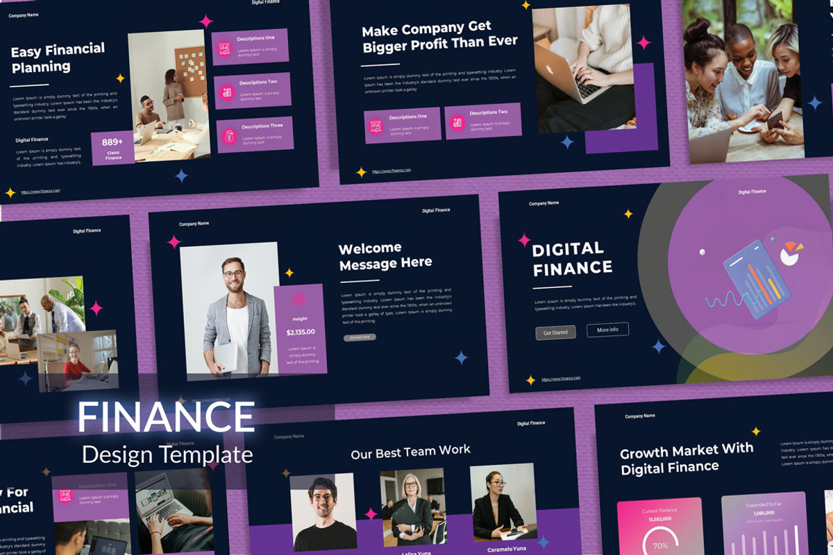 Digital Finance Powerpoint, a Presentation Template by yanindesign