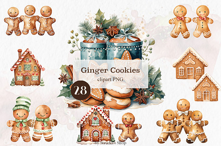 Christmas gingerbread clipart | Graphic Objects ~ Creative Market