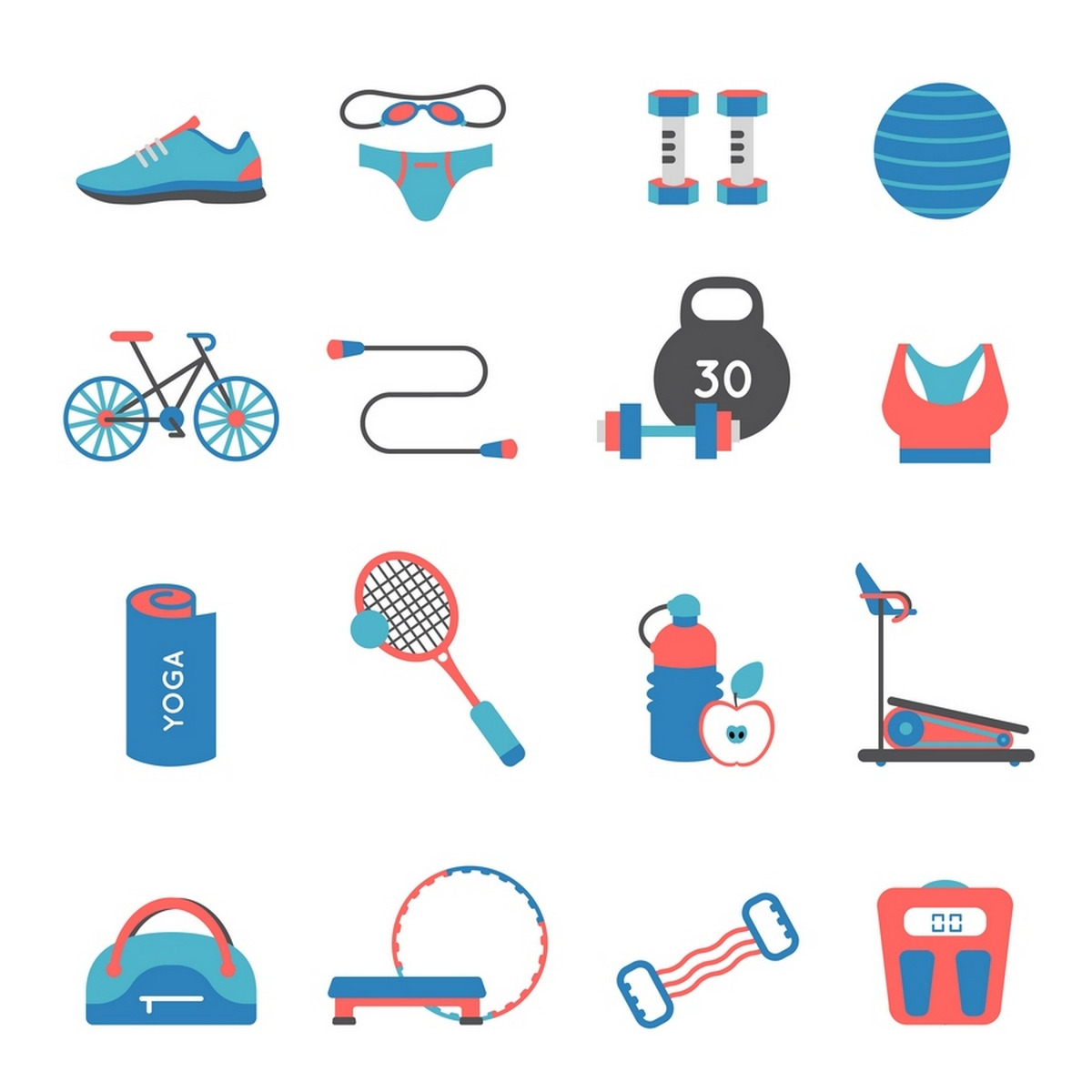Fitness Gym Icons Set, an Icon by Alexander Belenkiy | Creative Market
