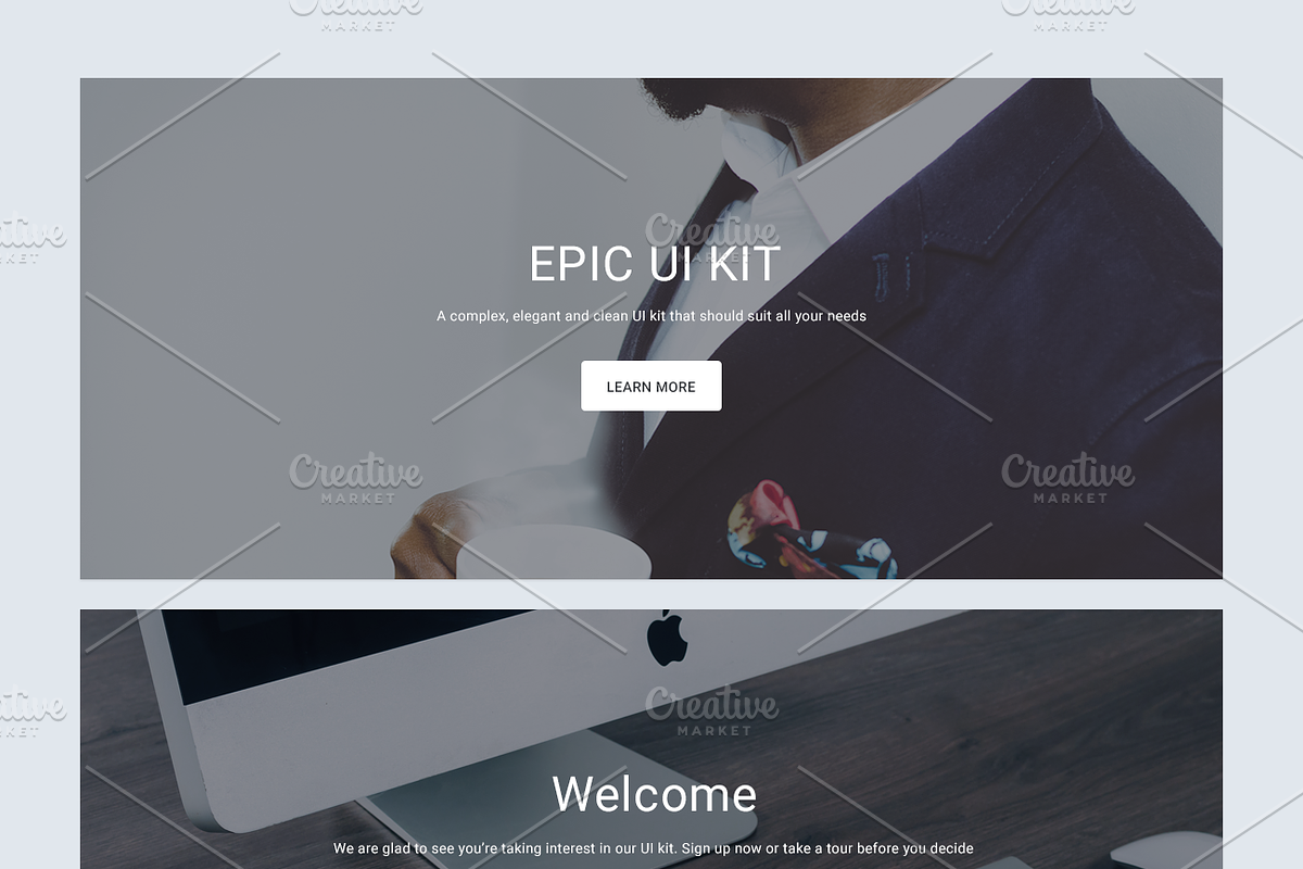 Epic UI Kit + Bootstrap Theme, an UI Kit Template by EpicShop