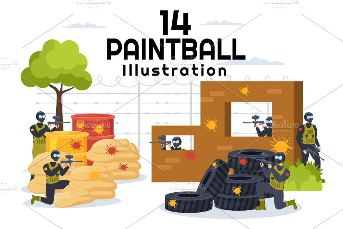 14 Paintball Game Illustration, an Illustration by denayunebgt