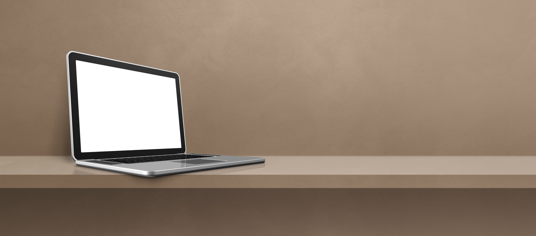 Laptop computer on brown shelf background banner, a Technology Photo by ...