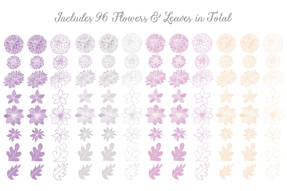 Lavender Dahlia Flowers Clipart, an Illustration by Amanda Ilkov ...