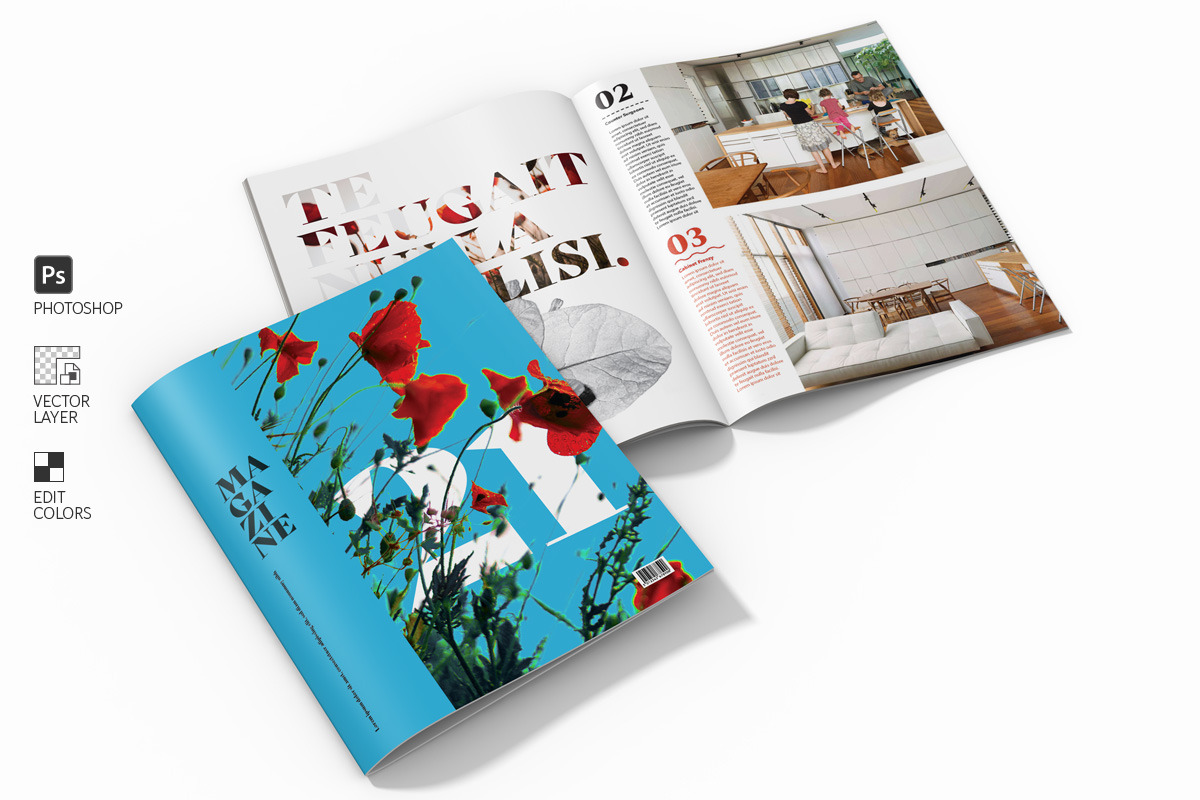 Modern Magazine Mockup, a Books & Magazine Mockup by LESZ Design