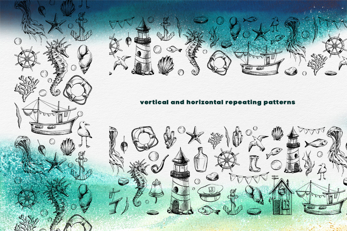 Nautical clip-art line-art graphic, an Animal Illustration by NATASHA CHU