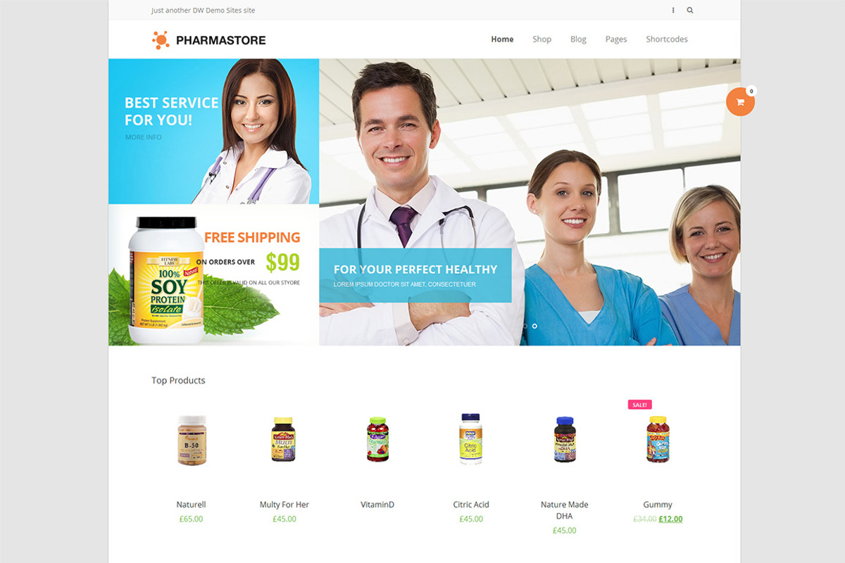DW PharmaStore - WP eCommerce Theme, a WordPress Template by DesignWall