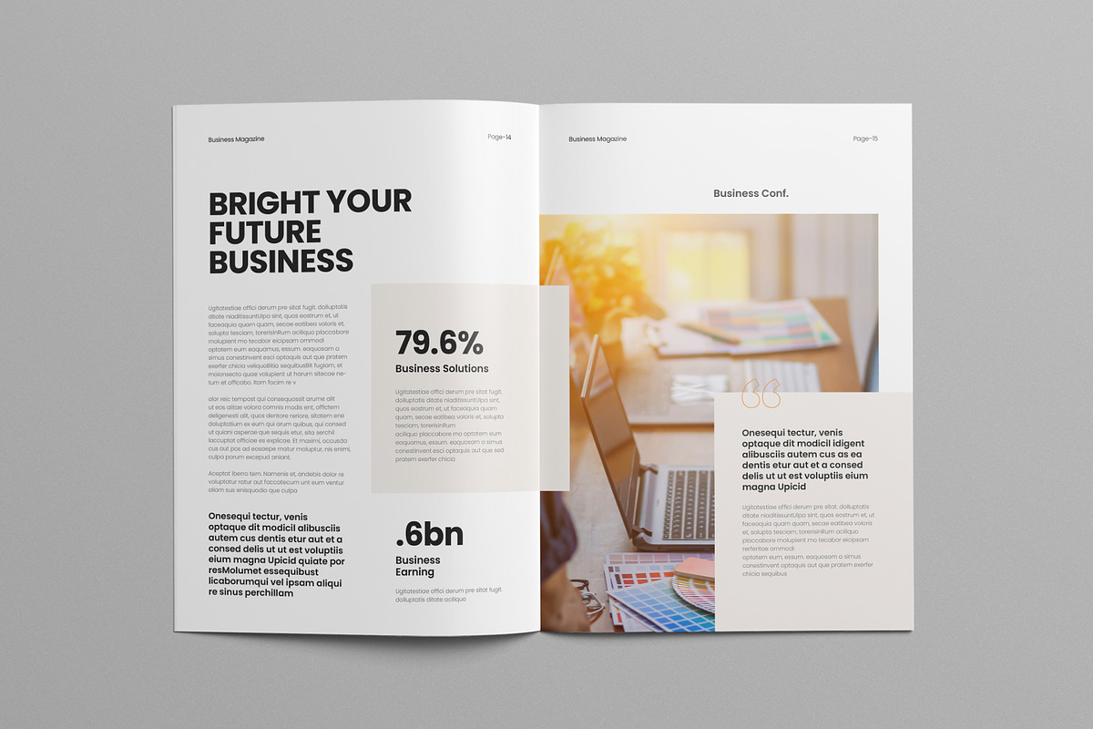 Business Magazine | Canva & InDesign, a Magazine Template by Pixelpick