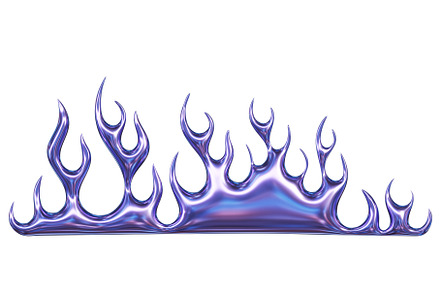 3d chrome metal of y2k fire icon, a Textures & Material 3D Model by ...