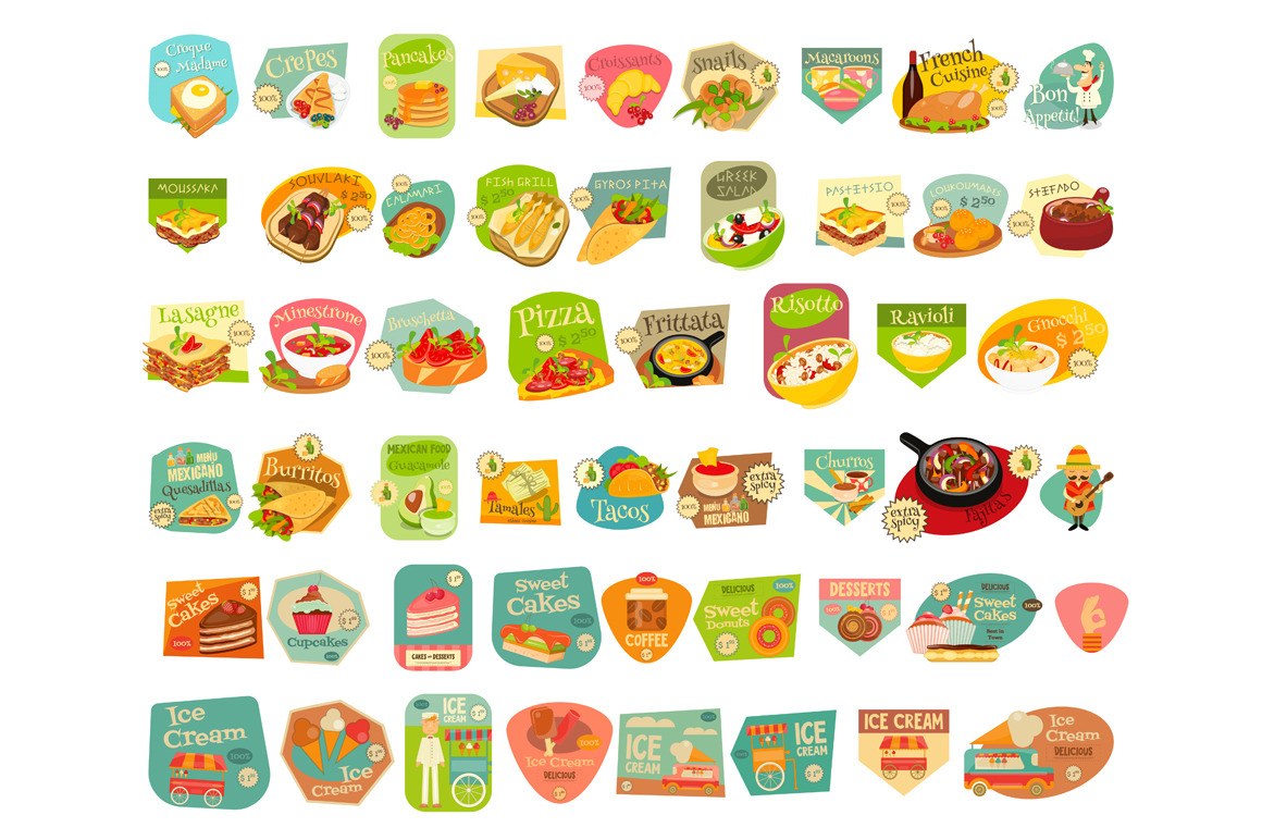 Food Stickers Set, a Food Illustration by ELFIVETROV DESIGN