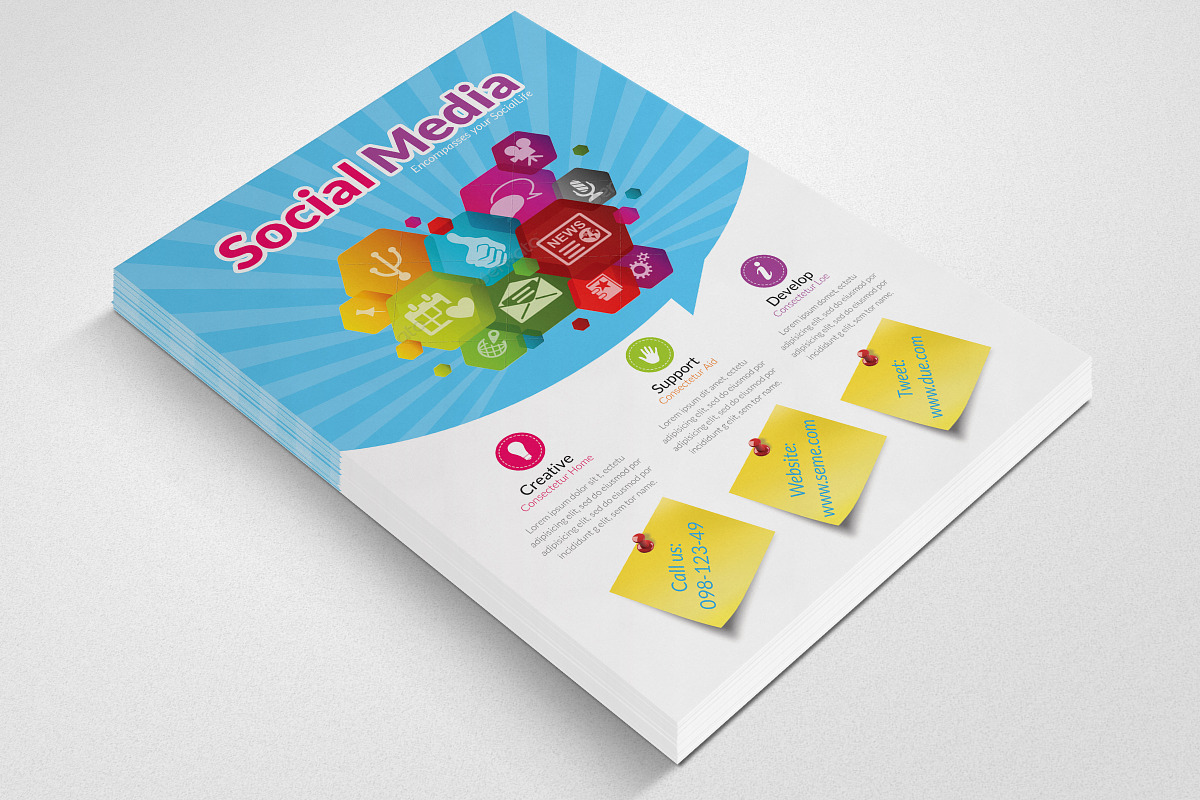 3 layout Social Media Flyer Template, a Flyer Template by Psd Templates
