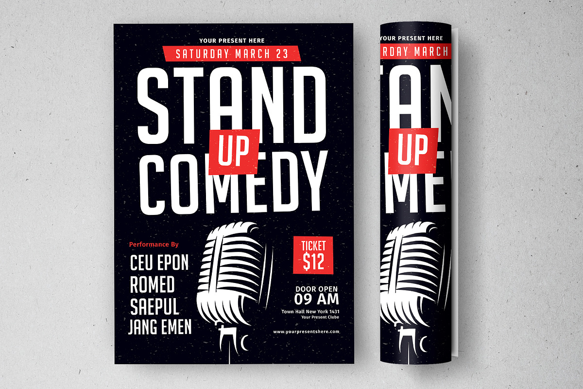Stand Up Comedy Flyer, a Flyer Template by lilyshop