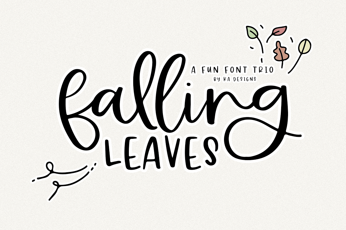 Falling Leaves | Script Font Trio, a Script Font by KA Designs