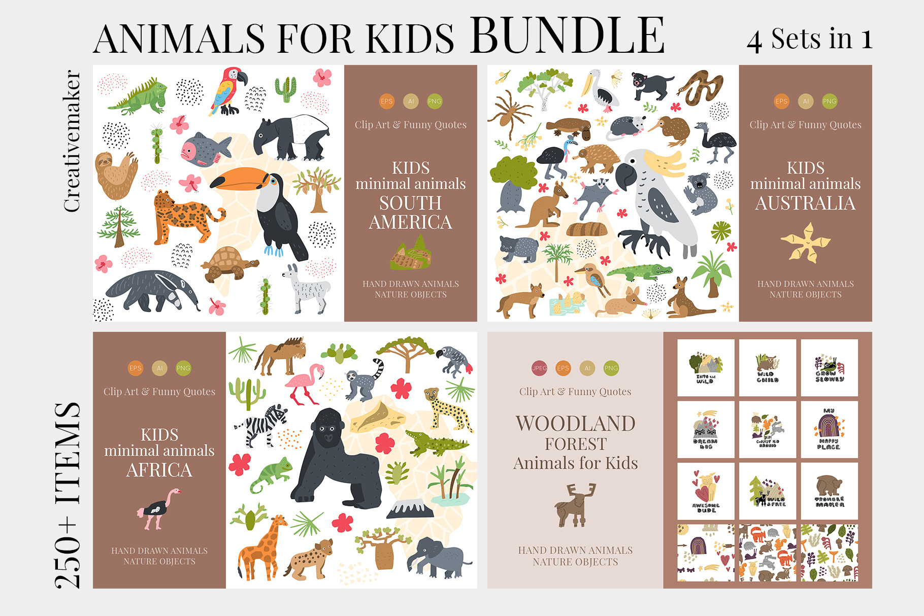 Animals for Kids BUNDLE, an Object Graphic by Creativemaker