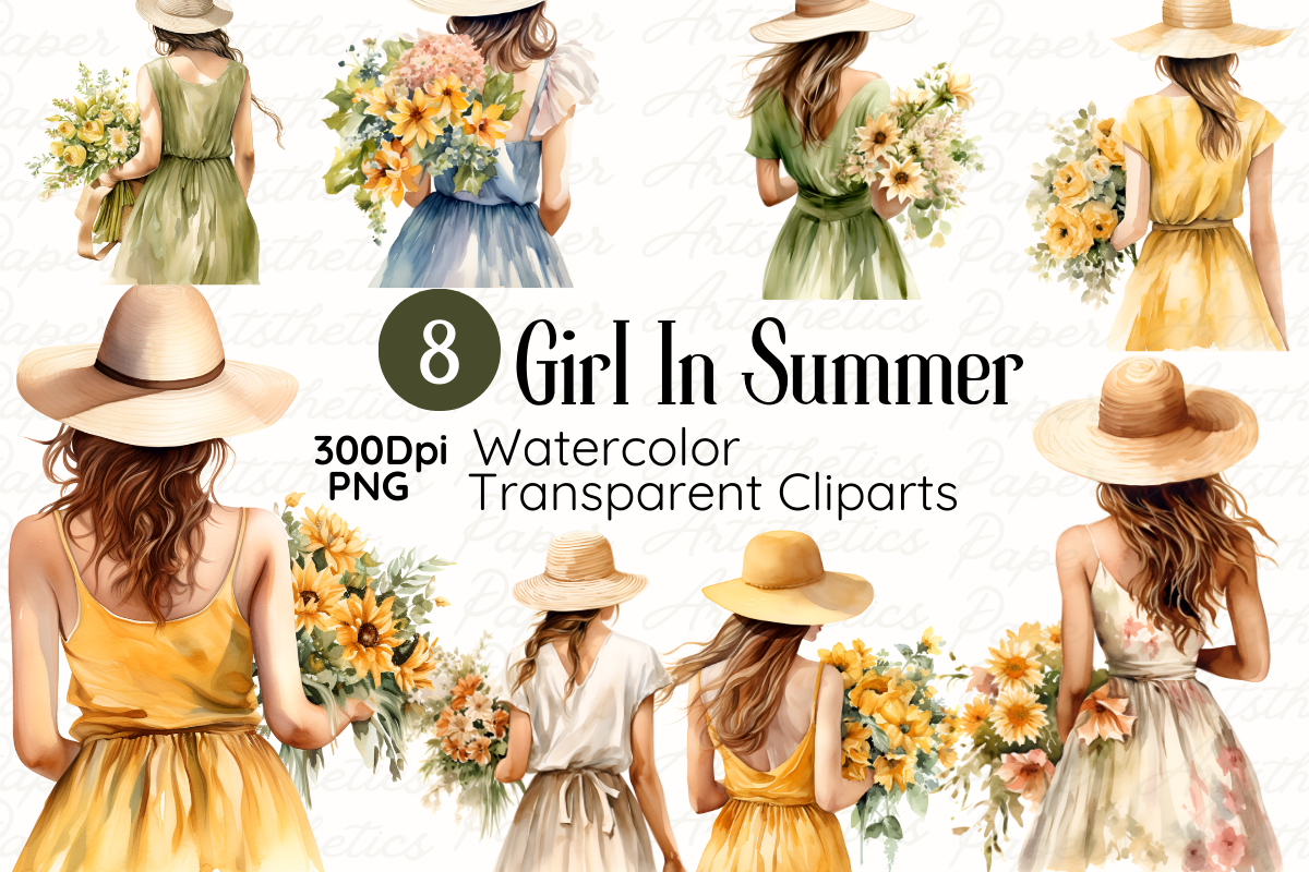 Summer Clipart Watercolor PNG, a Decorative Illustration by Paper ...