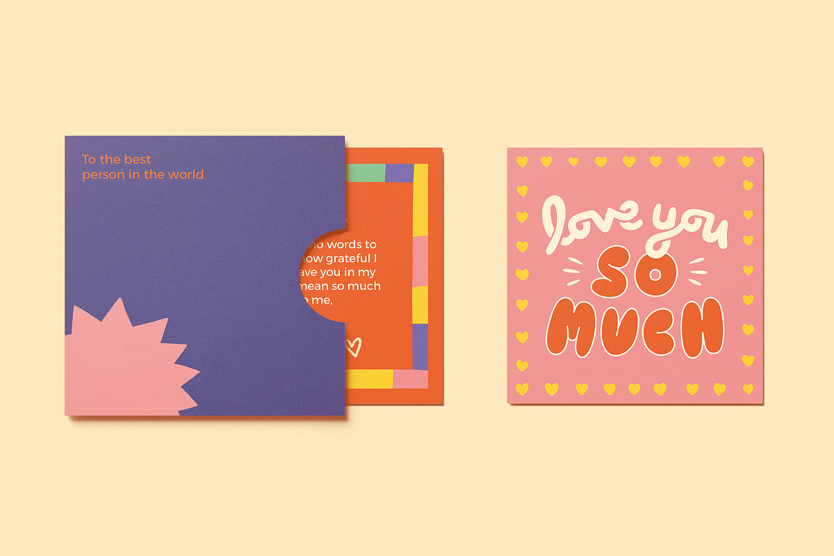 Joyful Greeting Cards - Vector & PSD, a Card Template by Carole Chevalier
