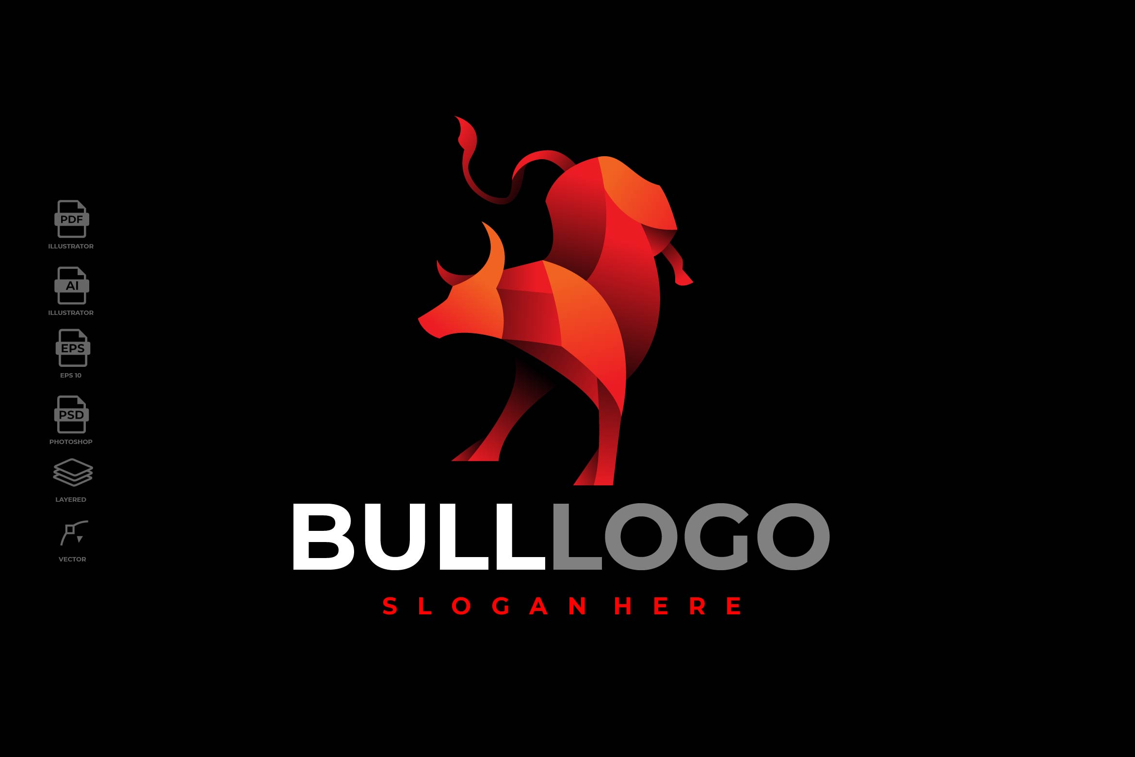 Modern Gradient Bull Ox Logo, a Branding & Logo Template by Rupture