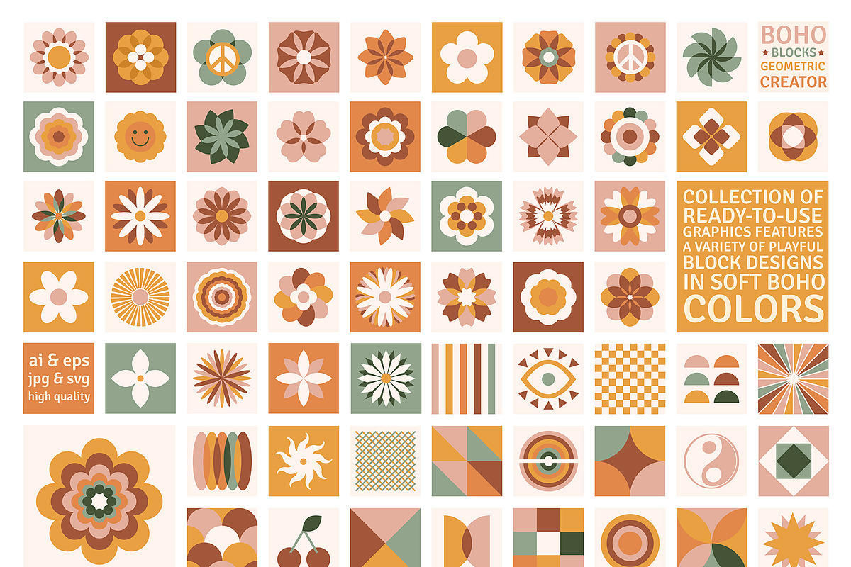 Boho Blocks Geometry Creator, an Object Graphic by Julia Dreams