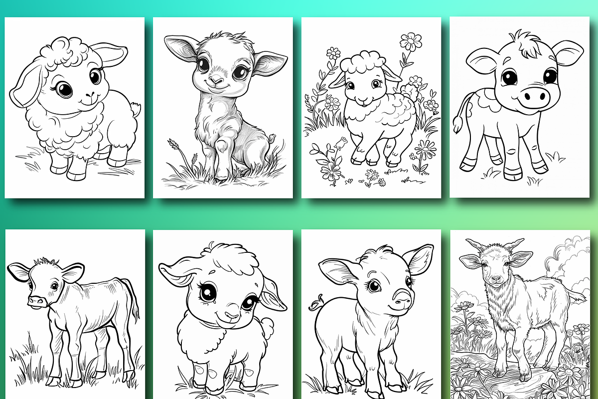Farm Animals Coloring Book for Kids, an Animal Illustration by ...