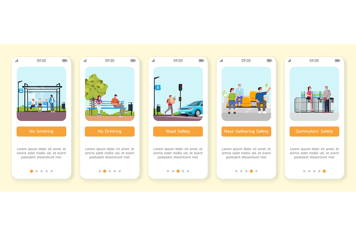 Public space safety rules app screen, a Templates & Theme by IMG ...