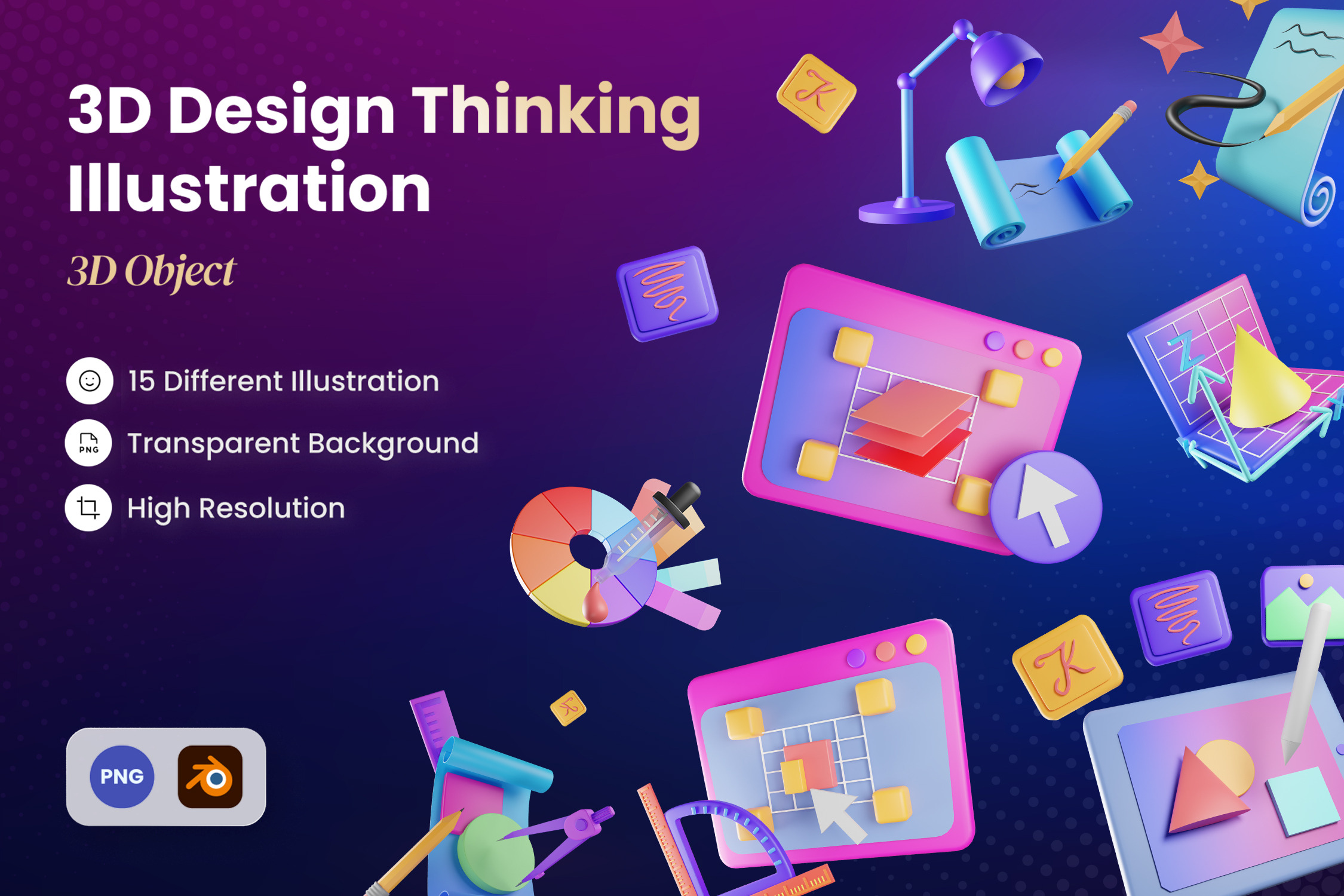 3D Design Thinking Illustration, an Object 3D Model by SLAB! Design ...