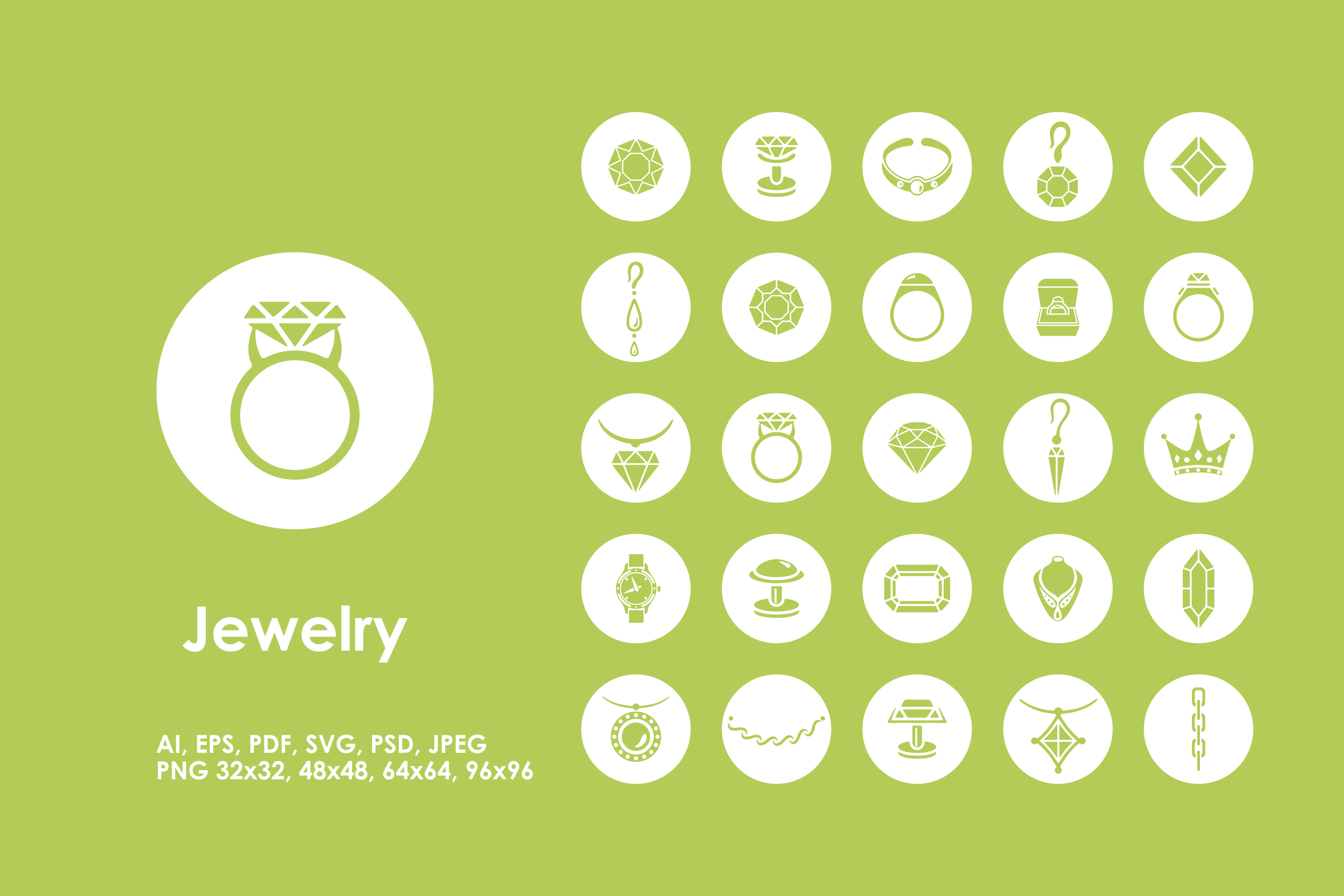 Jewelry icons, an Outline Icon by Palau