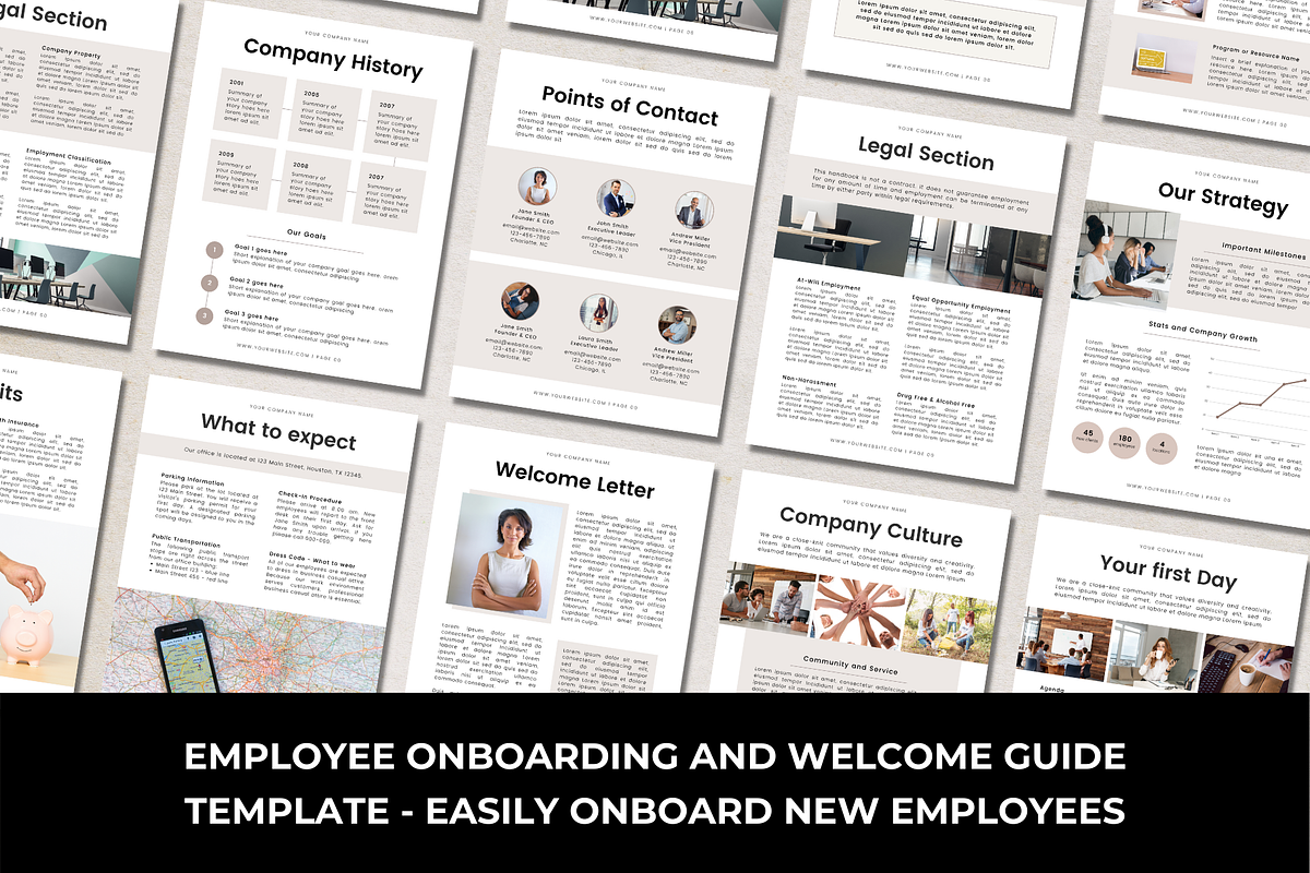 Employee Onboarding Handbook Guide, a Brochure Template by Julia On Purpose