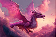 enchanting pink dragon flying, an Animal Photo by Sergey Kotenev