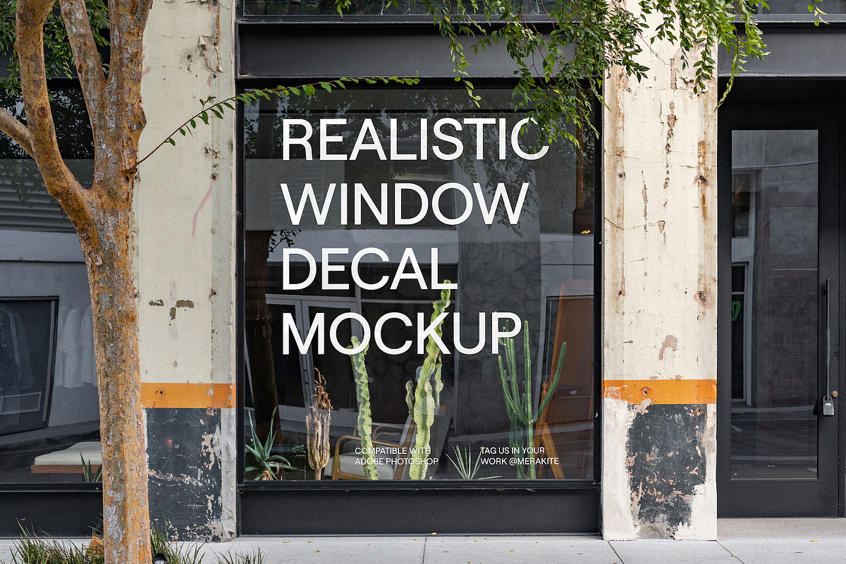 Storefront Window Decal Mockup PSD