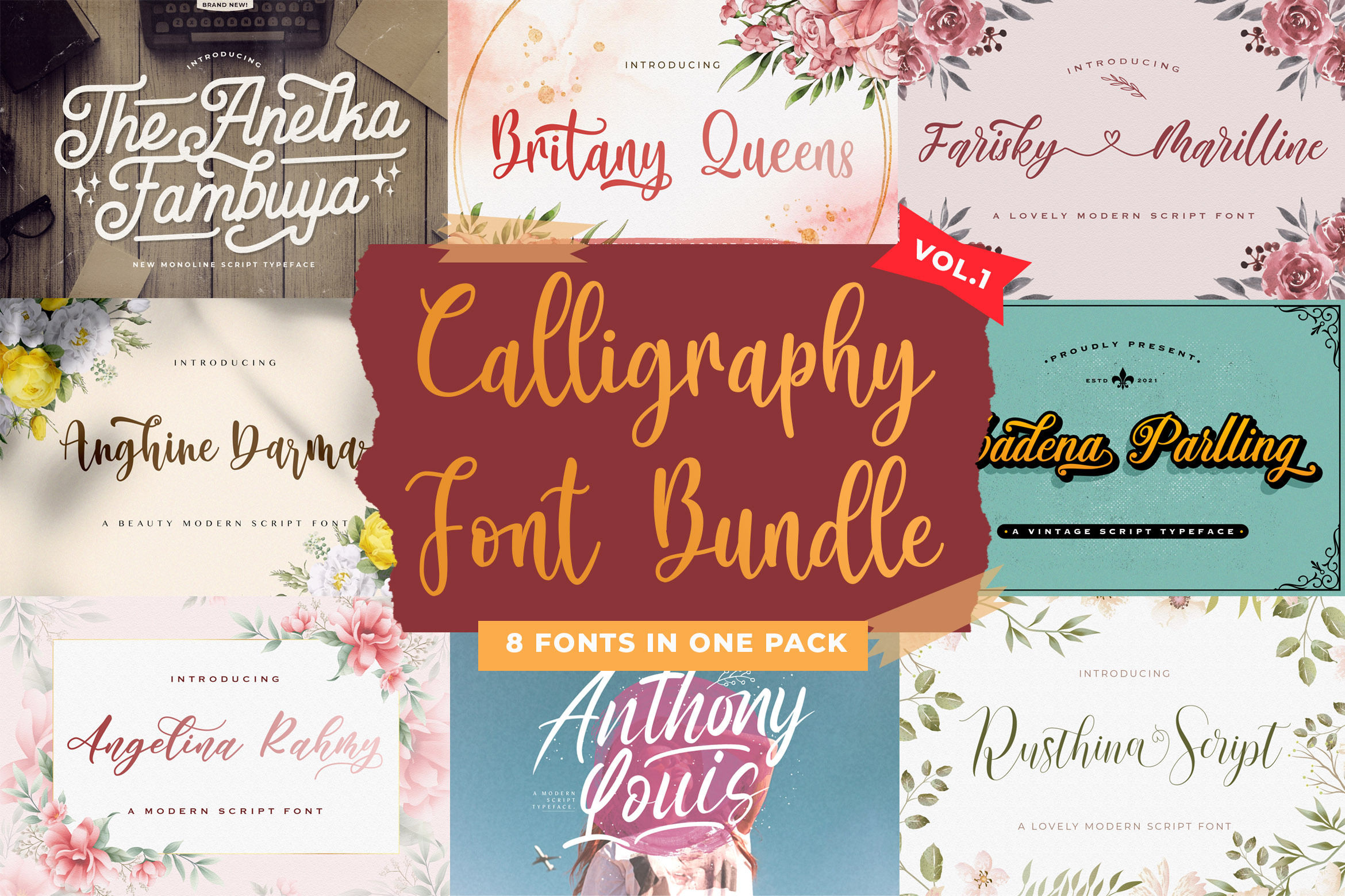 Calligraphy Font Bundle Vol 1 | Script Fonts ~ Creative Market