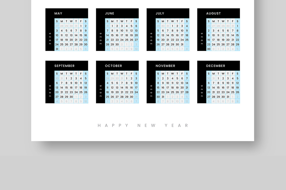 Modern 2026 Printable Wall Calendar