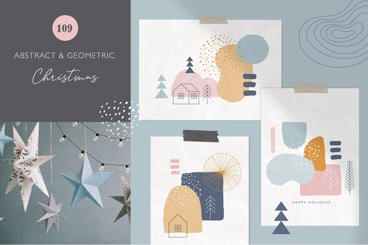 Abstract & Geometric Christmas, a Texture Illustration by Marish ...