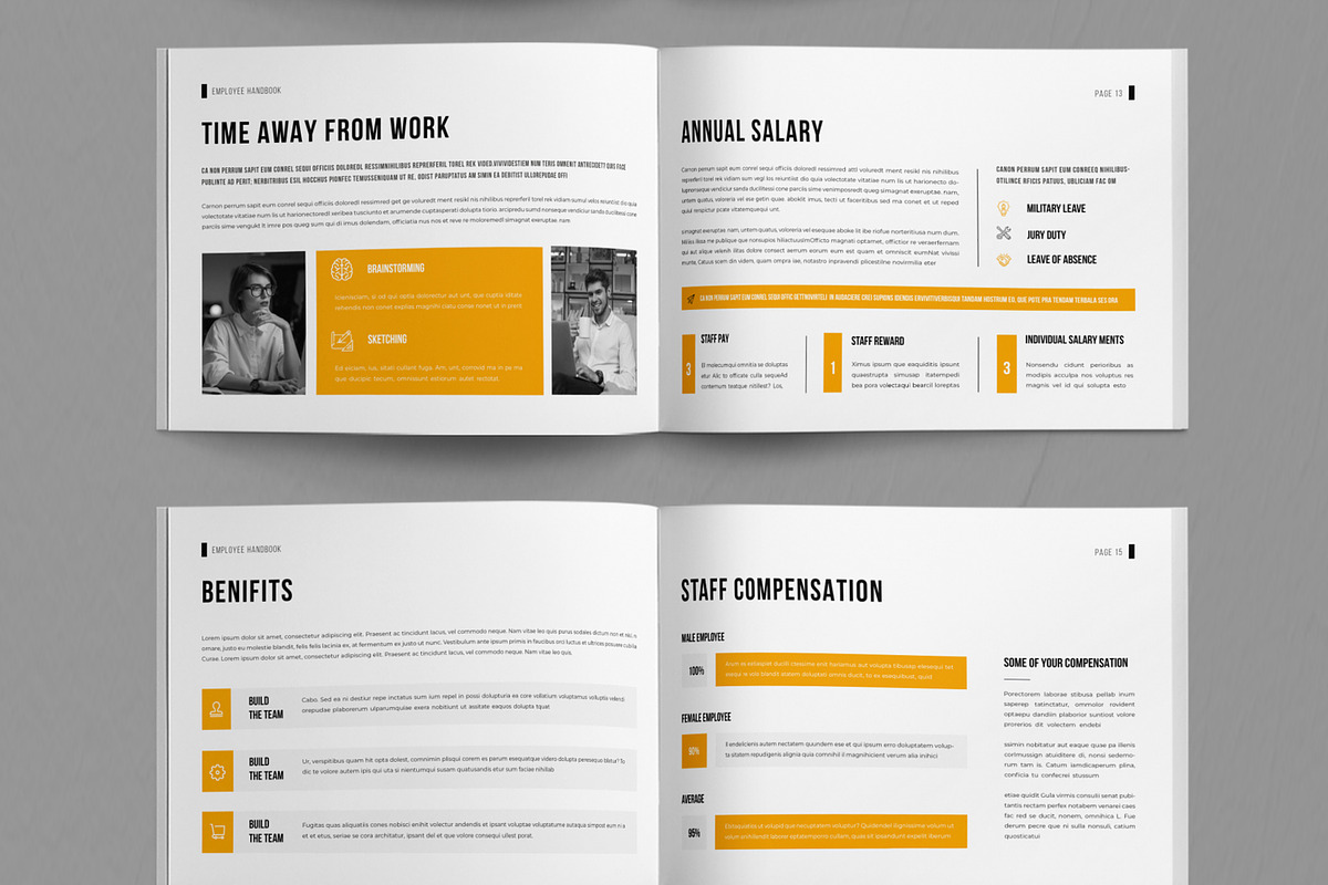 Employee Handbook Landscape Template | Creative Market