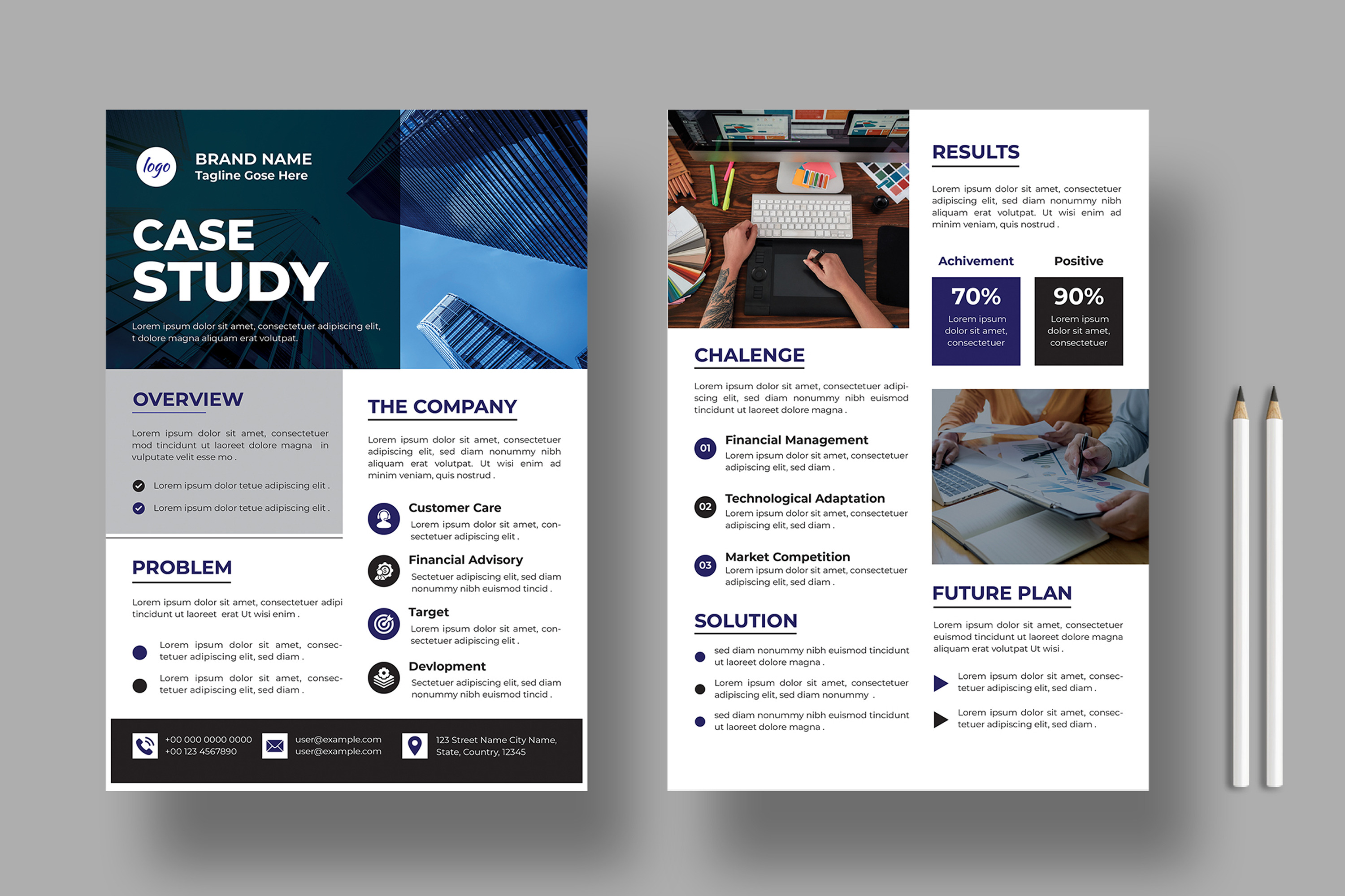 Business Case Study Layout, a Stationery Template by MightyDesign