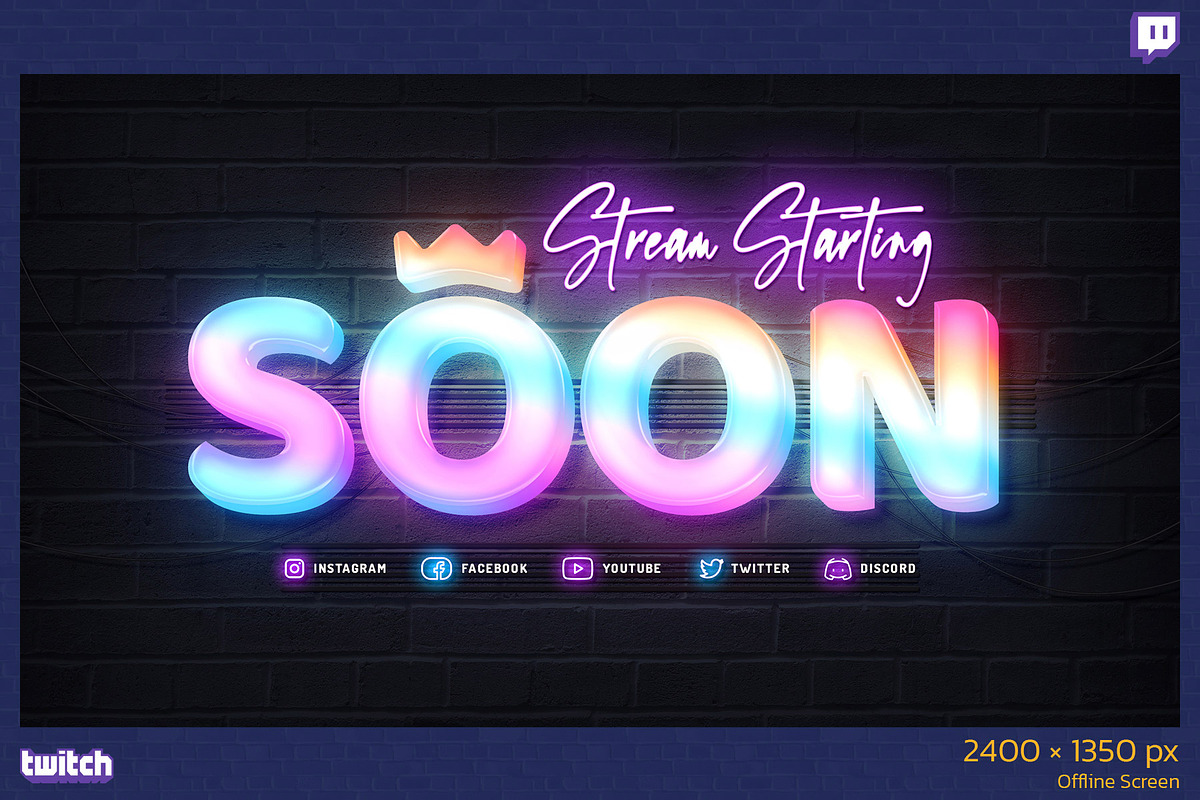 Neon Gaming - Twitch Kit, a Social Media Template by Andrew Skoch Design