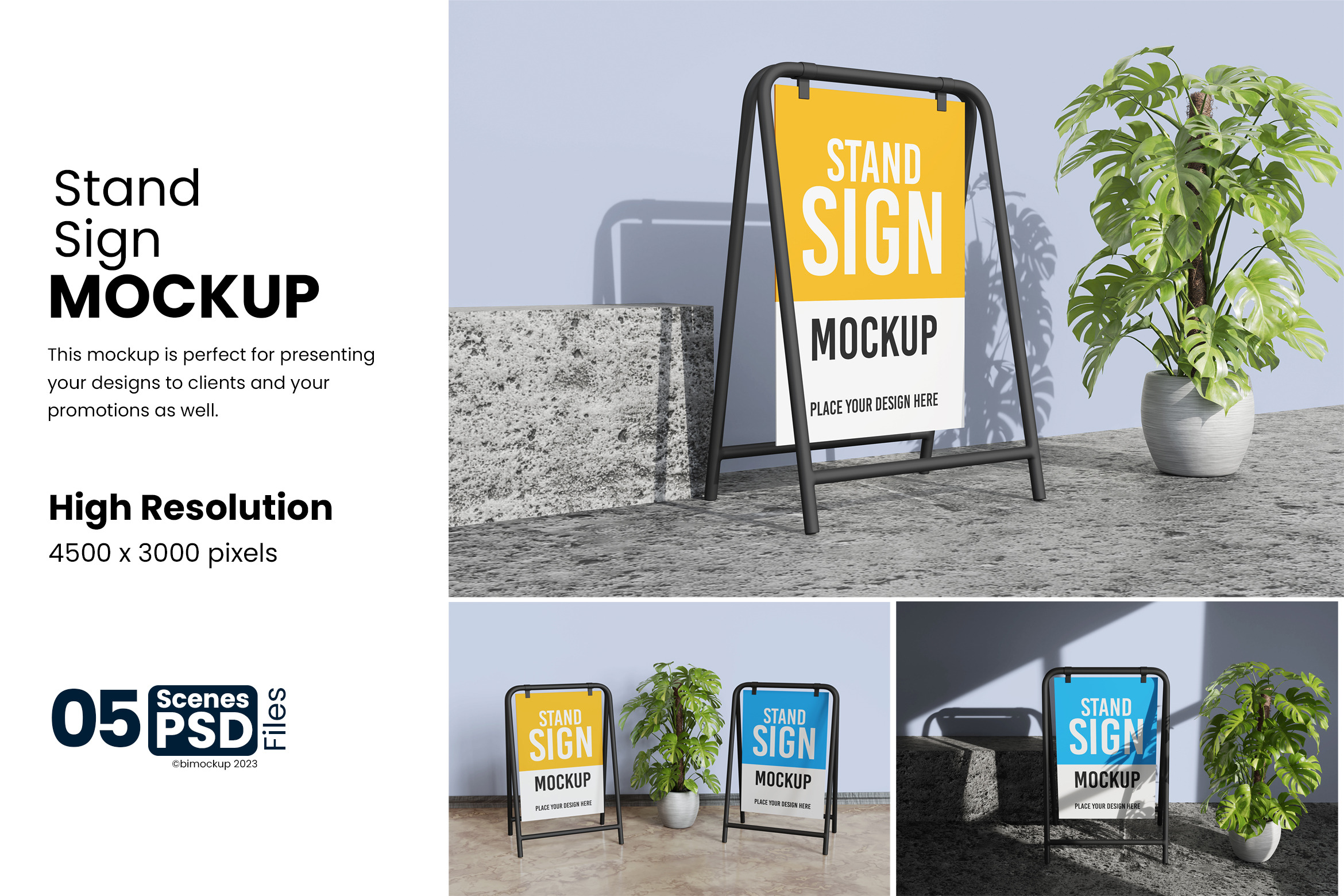 Stand Sign Mockup, an Advertising Mockup by bimockup | Creative Market