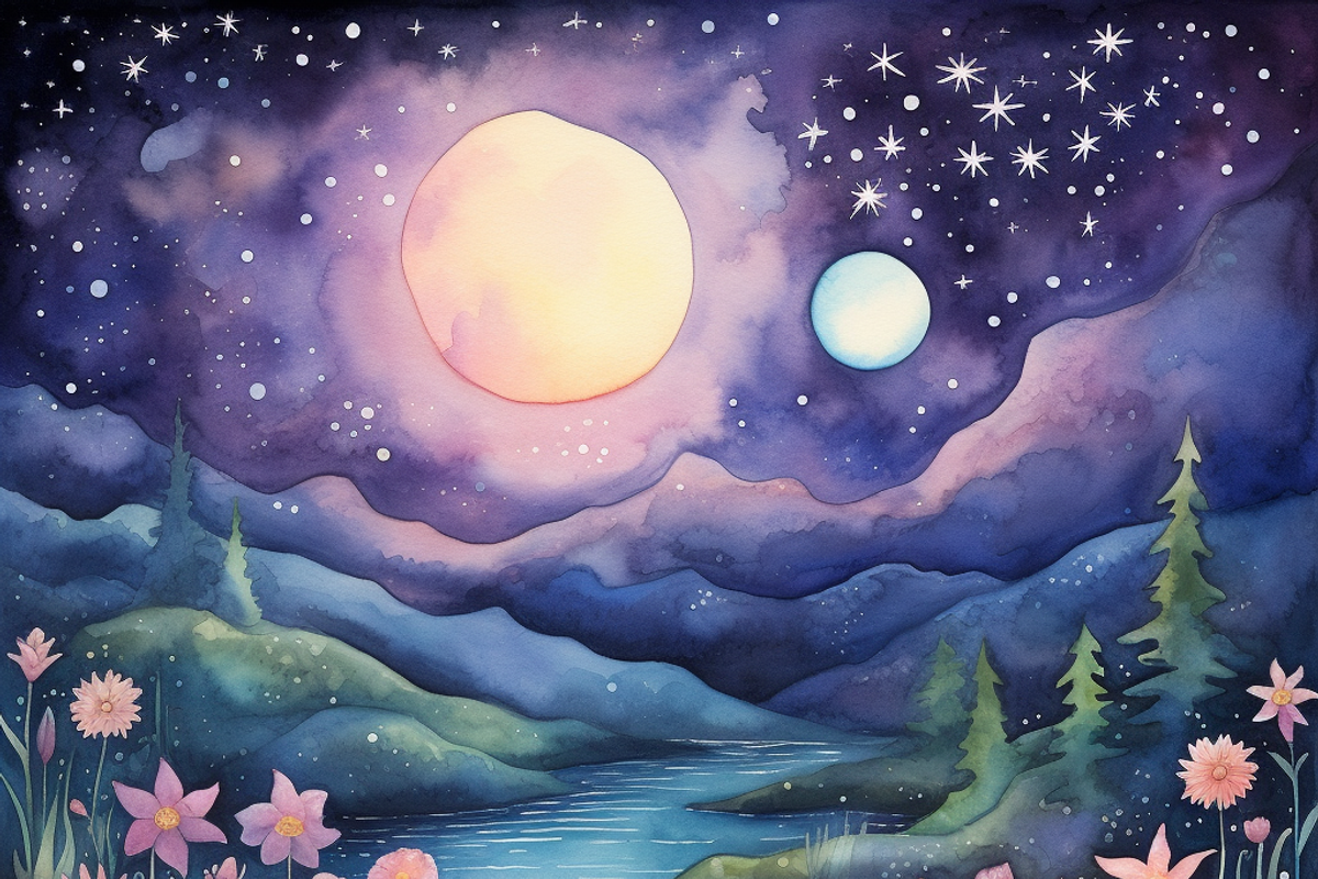Whimsical Celestial Night