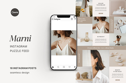 Instagram 9-Tile Puzzle Grid - Teal | Social Media Templates ~ Creative ...