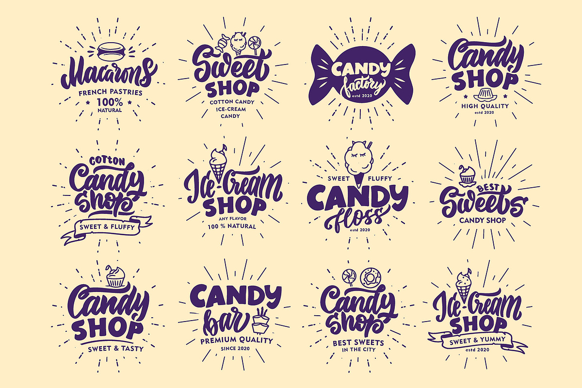 Sweet logos set, a Branding & Logo Template by Lettering_Logo ...