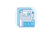 DOC file blue RGB color icon, an Outline Icon by bsd studio