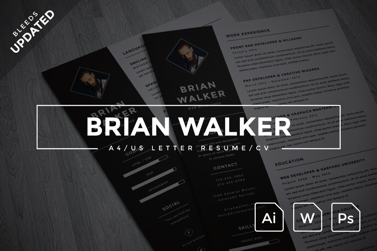 Brian Walker - A4/US Resume, a Resume Template by Mats-Peter Forss