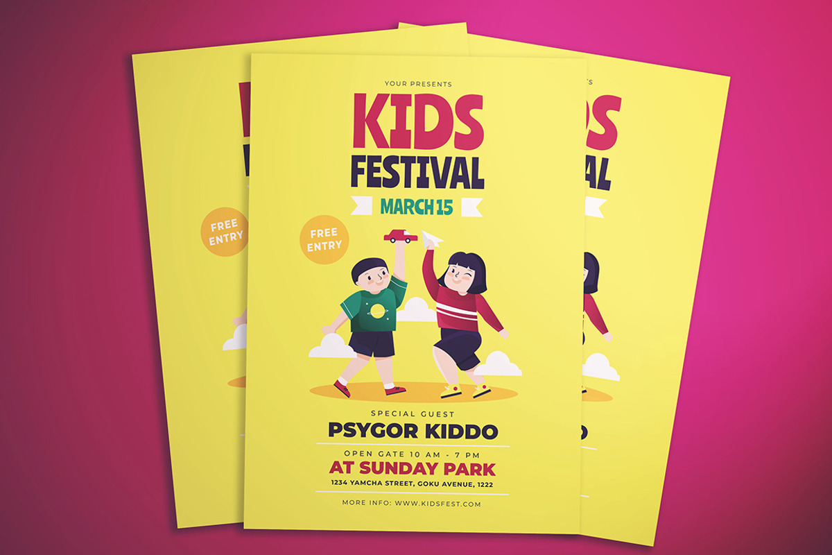 Kids Fest Flyer, a Flyer Template by Gumico Studio. | Creative Market