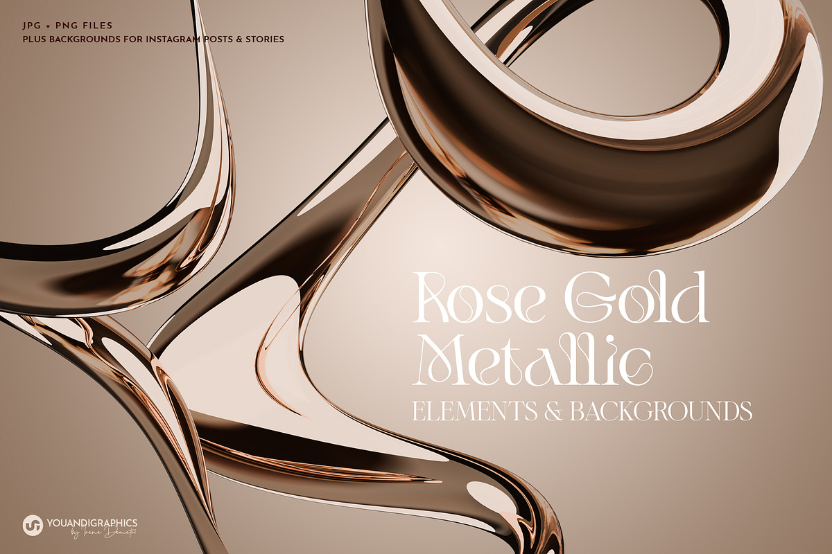 Metallic Elements & Backgrounds, a Graphic by Youandigraphics