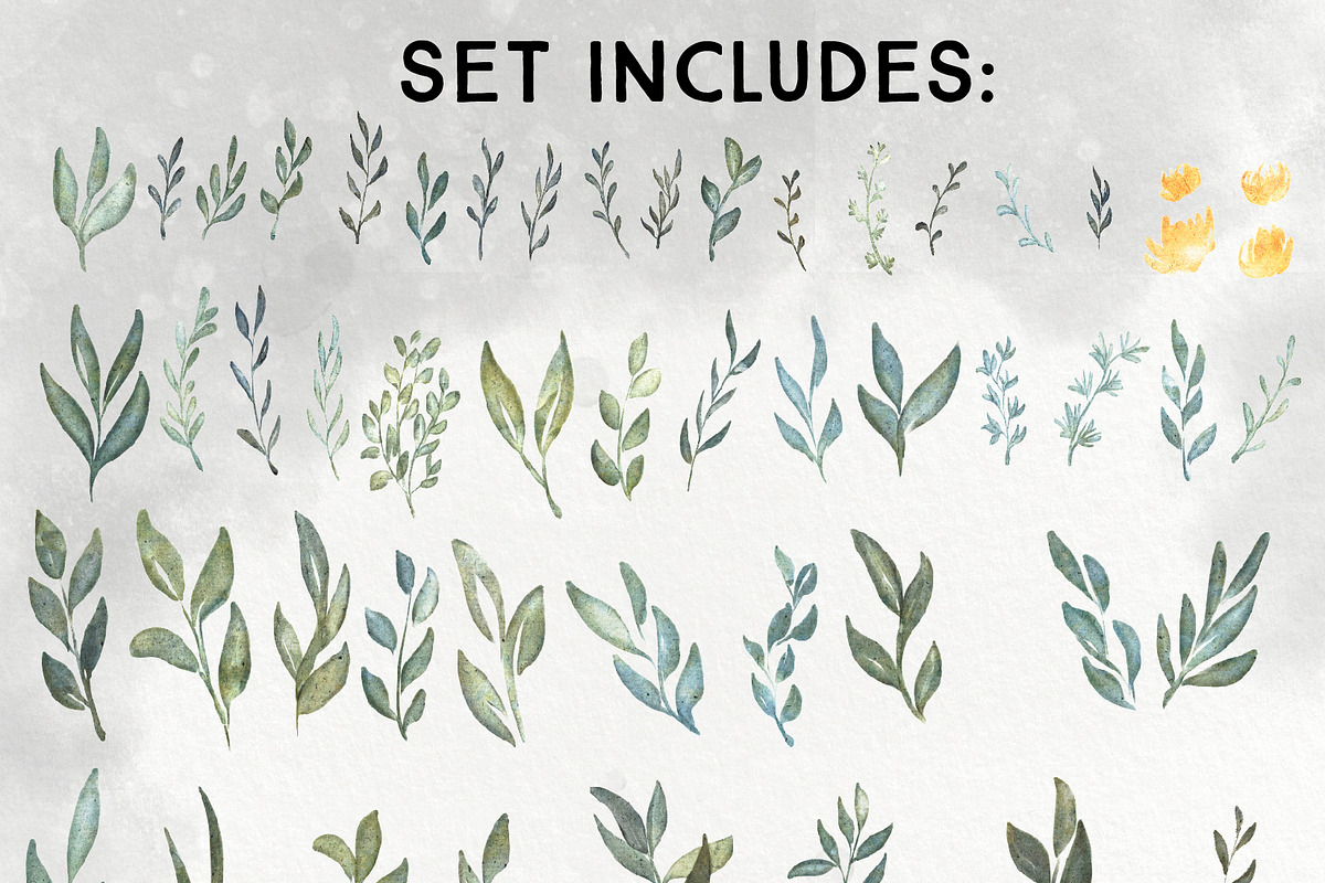 Wild Botanical Greenery Graphics, an Illustration by Wooly Pronto