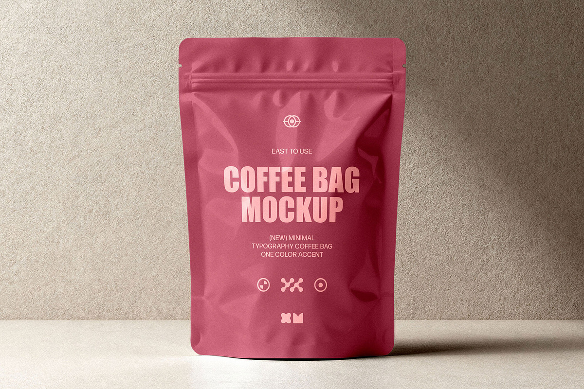 Plastic Coffee Pouch Mockup, a Packaging Mockup by Design Squad