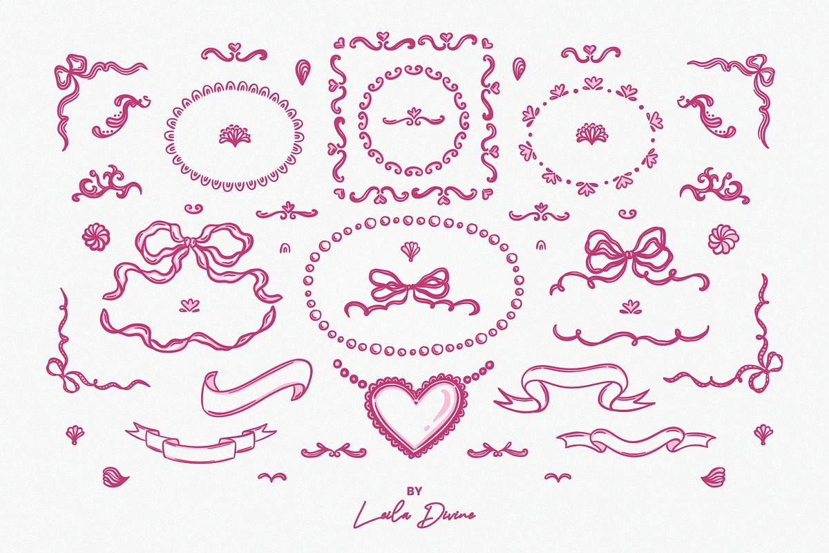 Elegant Hand Drawn Frames & Clip Art
