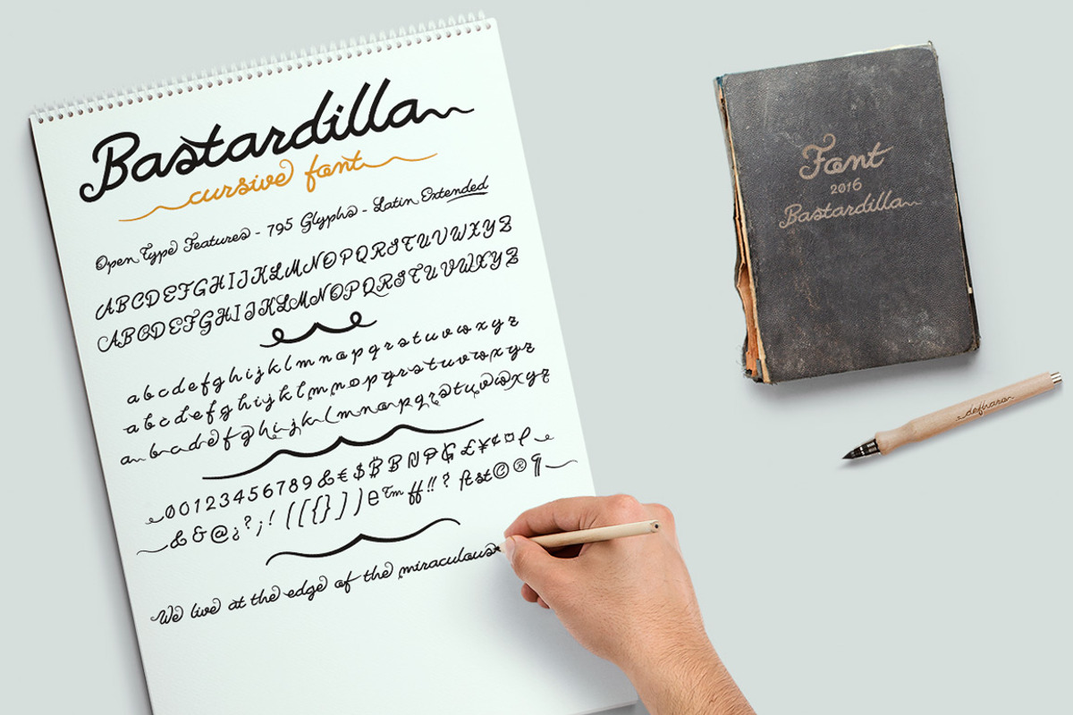 Bastardilla -cursive font-, a Script Font by deFharo
